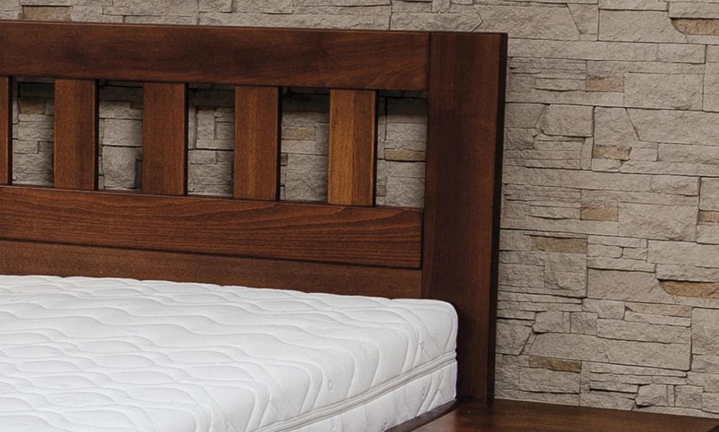 Postel ELLEN SET Barva: Teak, Rozměr: 90x200cm vysoké nožní čelo