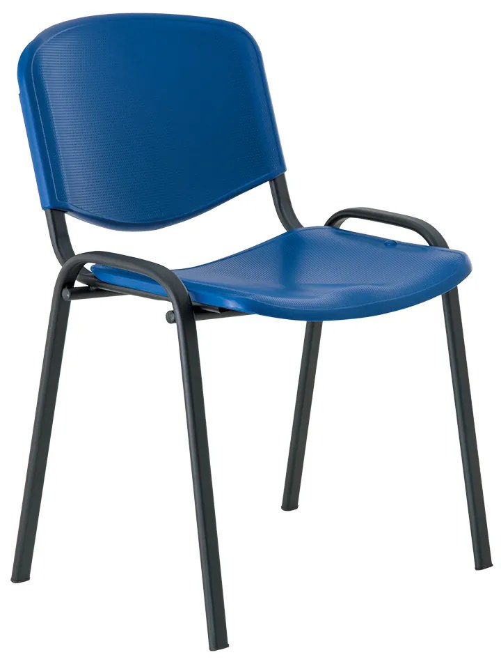 Plastová konferenční židle ISO - černé nohy, modrá