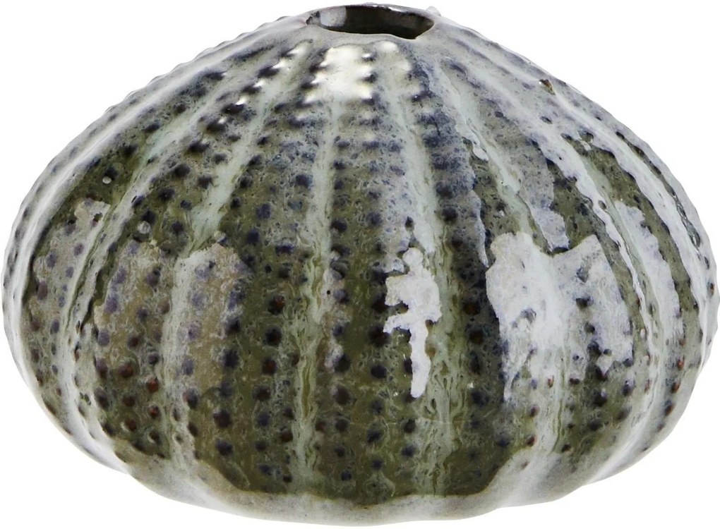MADAM STOLTZ Kameninová vázička Sea urchins, zelená barva, keramika