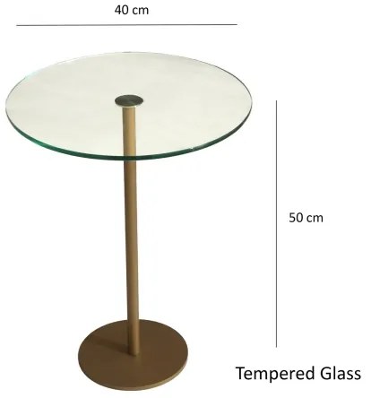 Odkládací stolek SOCIAL 50x40 cm zlatá/čirá