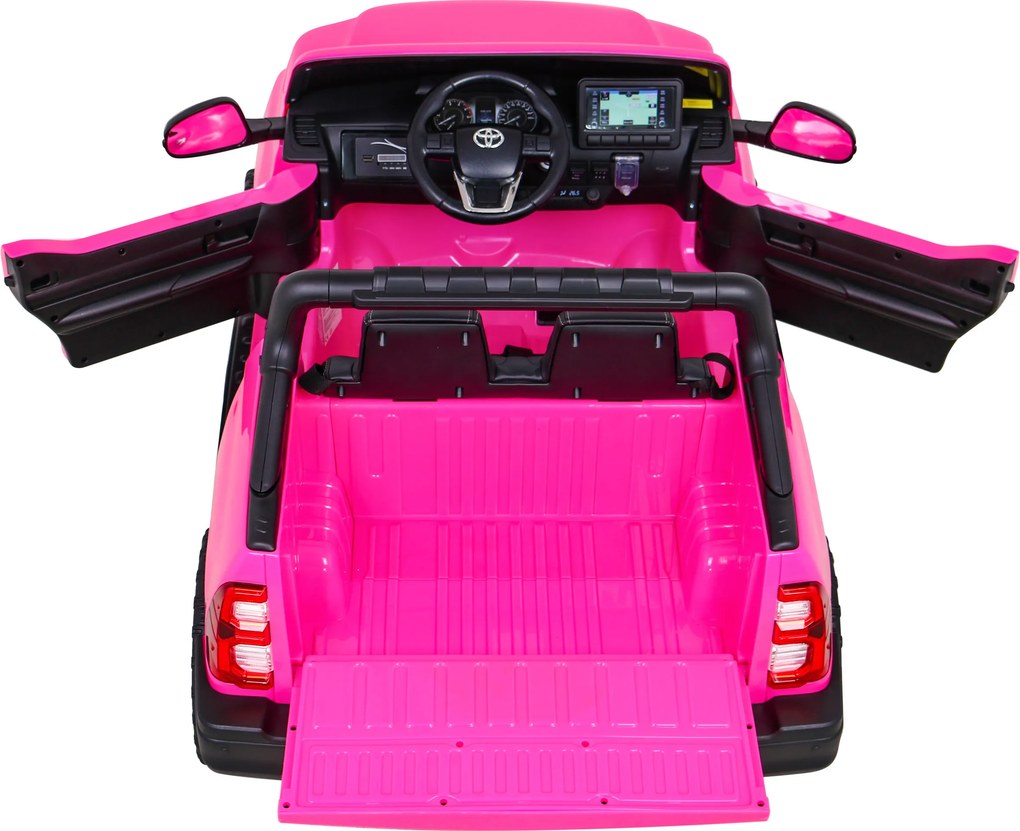 Ramiz Elektrické auto Toyota Hilux pro děti růžové + pohon 4x4 + dálkové ovládání
