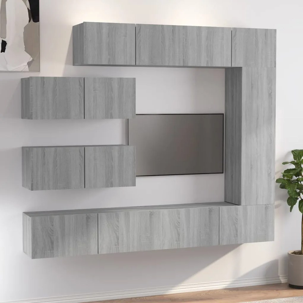 7dílný set TV skříněk šedý sonoma kompozitní dřevo 3114564