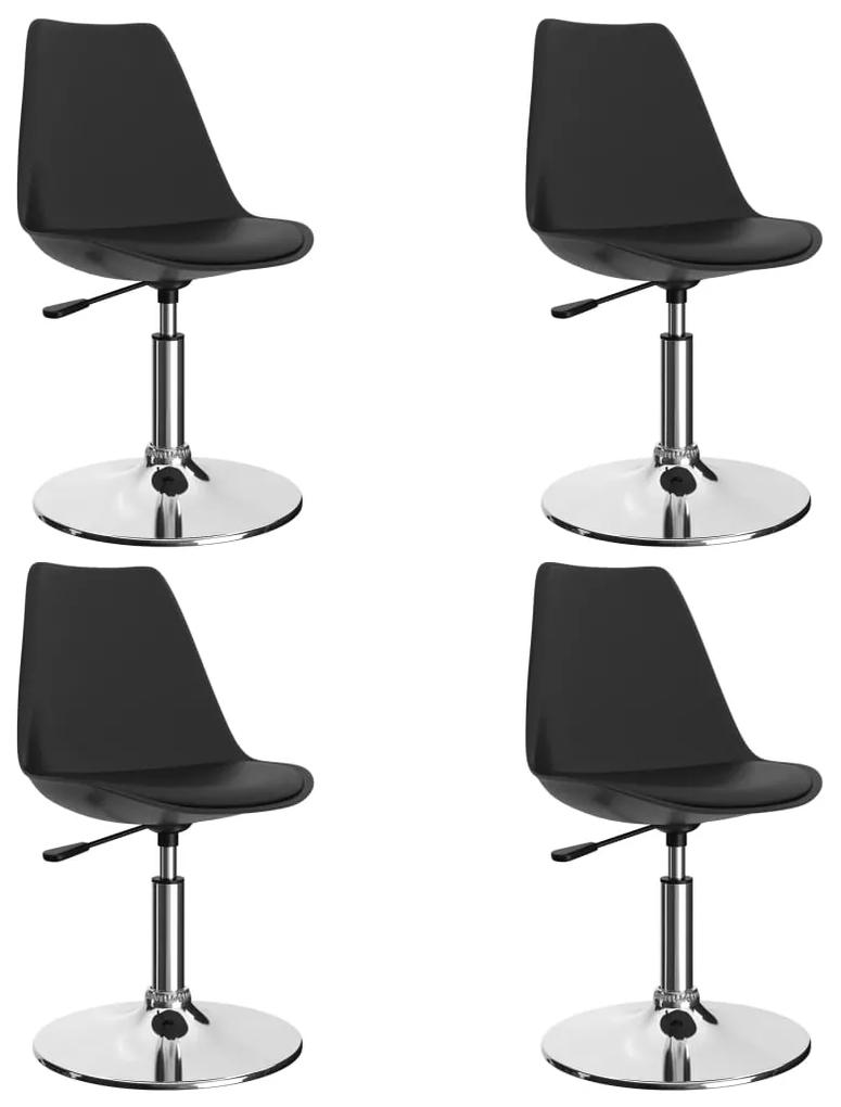324204 vidaXL Otočné jídelní židle 4 ks černé umělá kůže