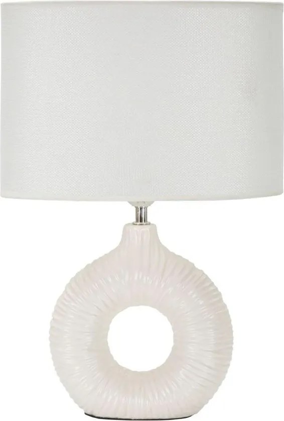 Bílá keramická stolní lampa s textilním stínidlem (výška 43 cm) Seta – Mauro Ferretti Biano.cz