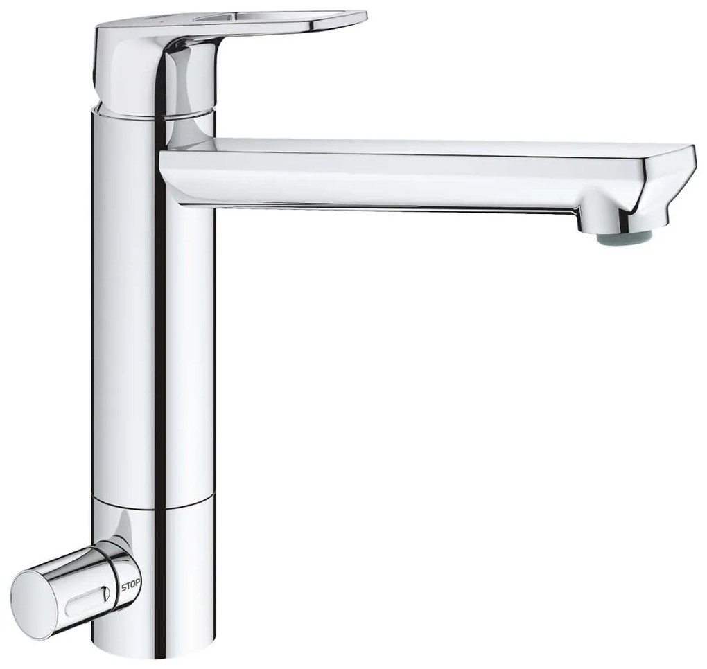 Grohe BauLoop - Dřezová baterie s uzavíracím ventilem, chrom 31713000