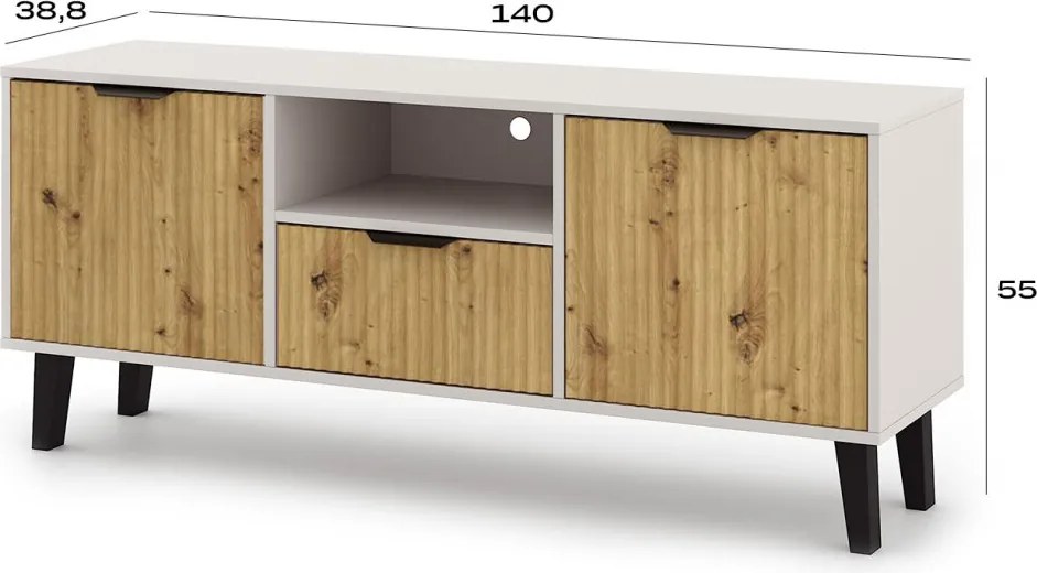 TV stolek Borg Duo 2d1s kašmír / dub artisan