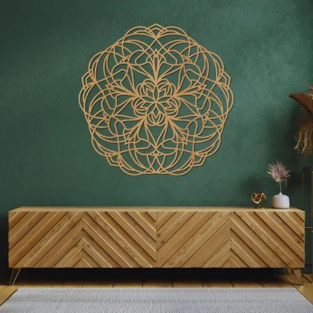 Elegantní dřevěná nástěnná dekorace mandala Mollis | SENTOP HDF0250