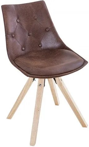 Deflee židle BRITISH ANTIK BROWN ZDL36901mikrovlákno, masivní základna  50 cm x 85 cm x 60 cm