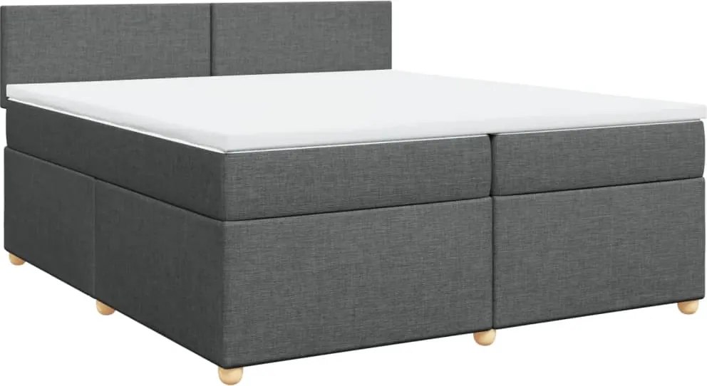 Box spring postel s matrací tmavě šedá 200x200 cm textil 3289081