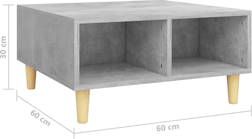 vidaXL Konferenční stolek 60 x 60 x 30 cm dřevotříska [805984] Barva: Betonová šedá