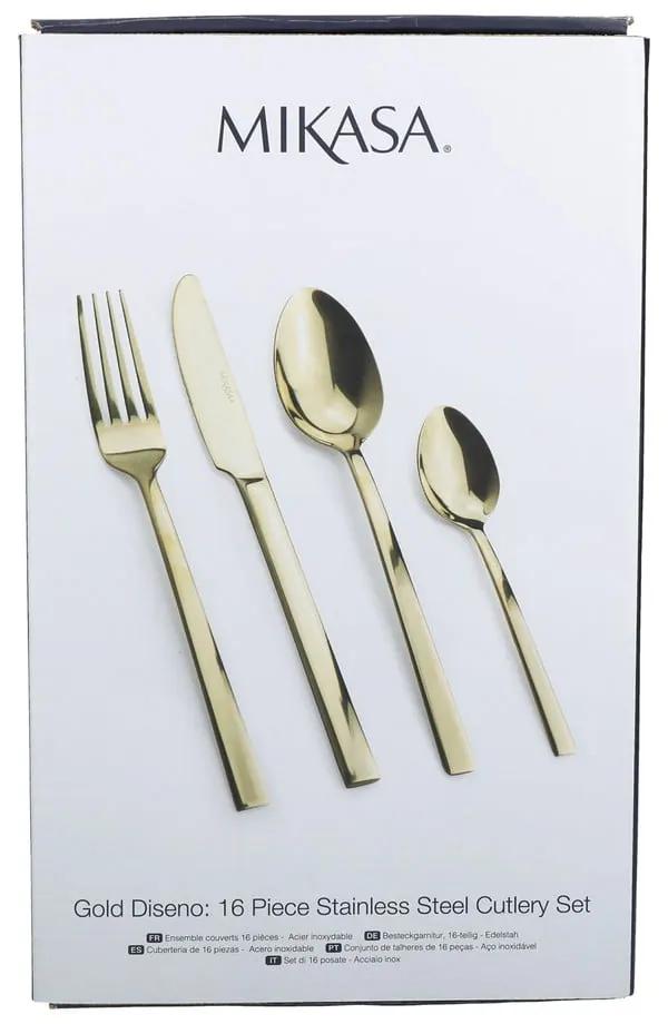 Nerezový příbor v sadě 16 ks ve zlaté barvě Mikasa Diseno - Kitchen Craft