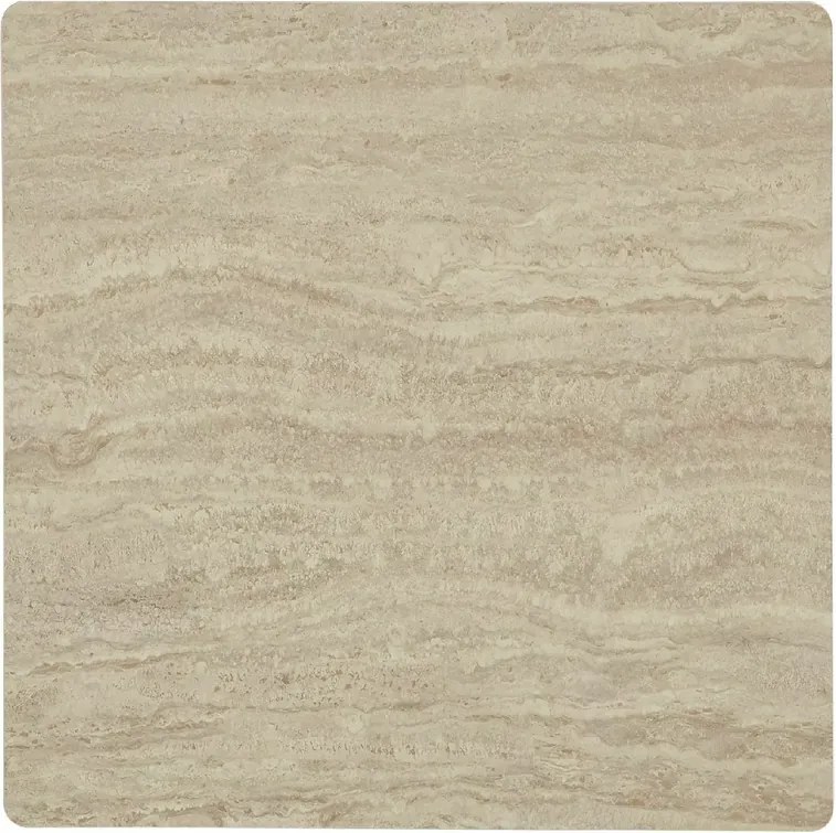 Čtvercový jídelní stůl ZURELI 80 x 80 cm, travertine/kašmír