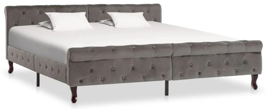 Rám postele šedý samet 180 x 200 cm,  288562