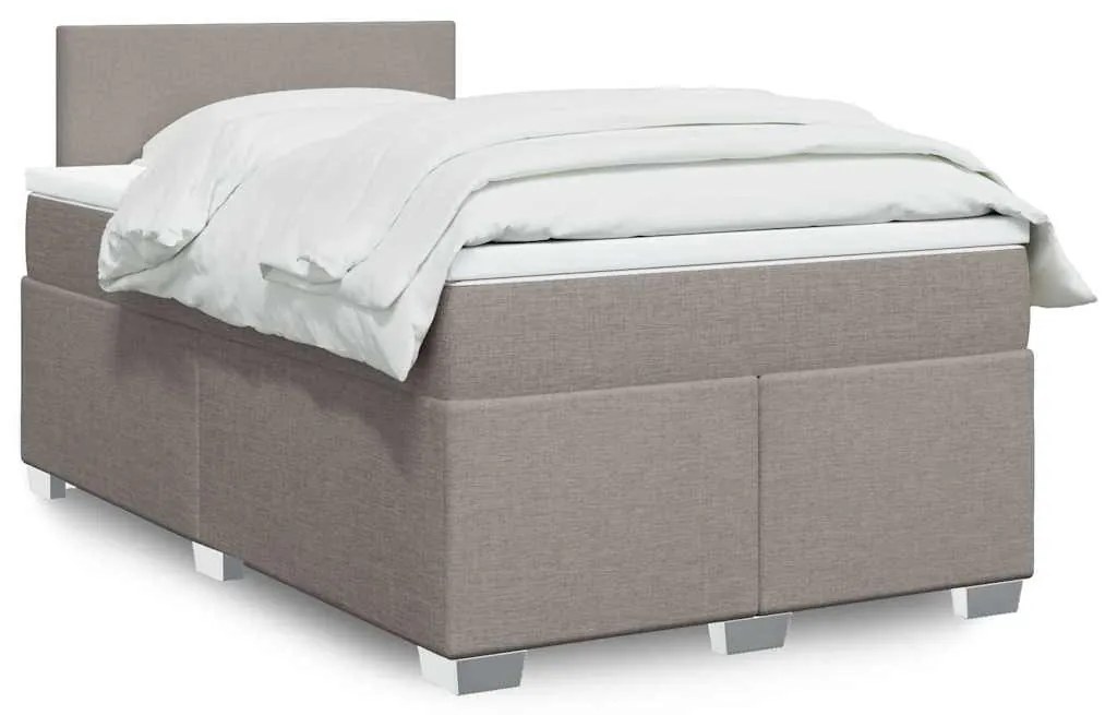 Box spring postel s matrací taupe 120x190 cm textil 3285824