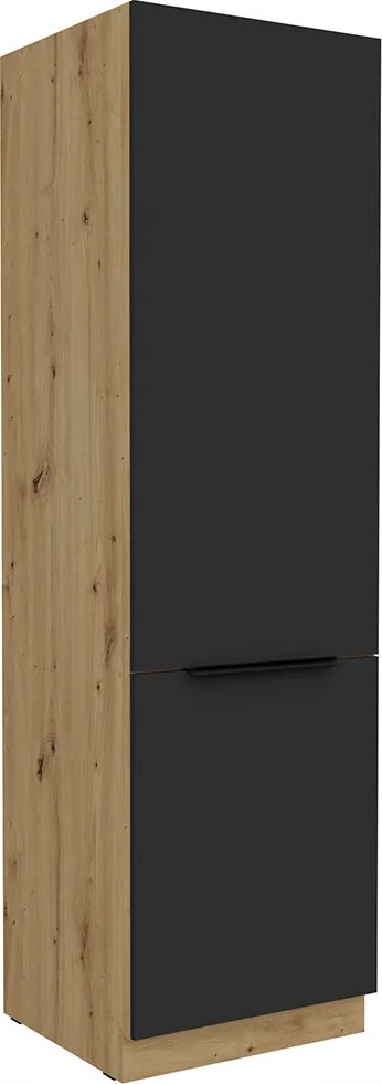 ARIA ac | vysoká skříňka 60 DK-210 2F potravinová s policemi | 60 cm | ANTI FINGERPRINT povrch | artisan/černá