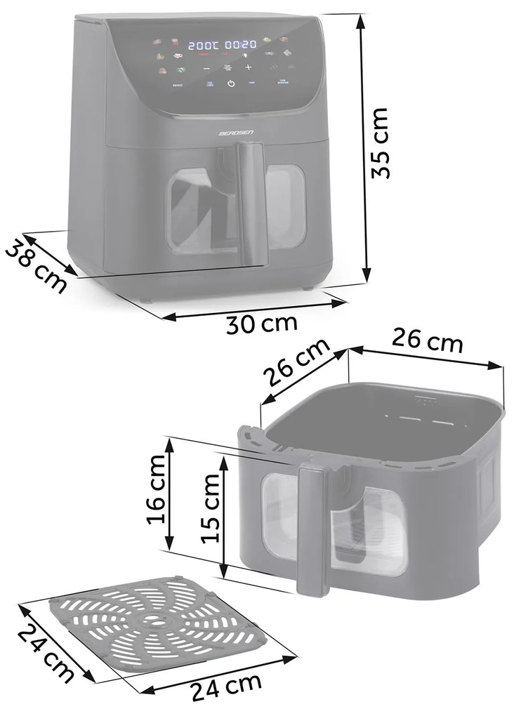 Fritéza Berdsen BD-660 černá s vysokým výkonem pro zdravé vaření