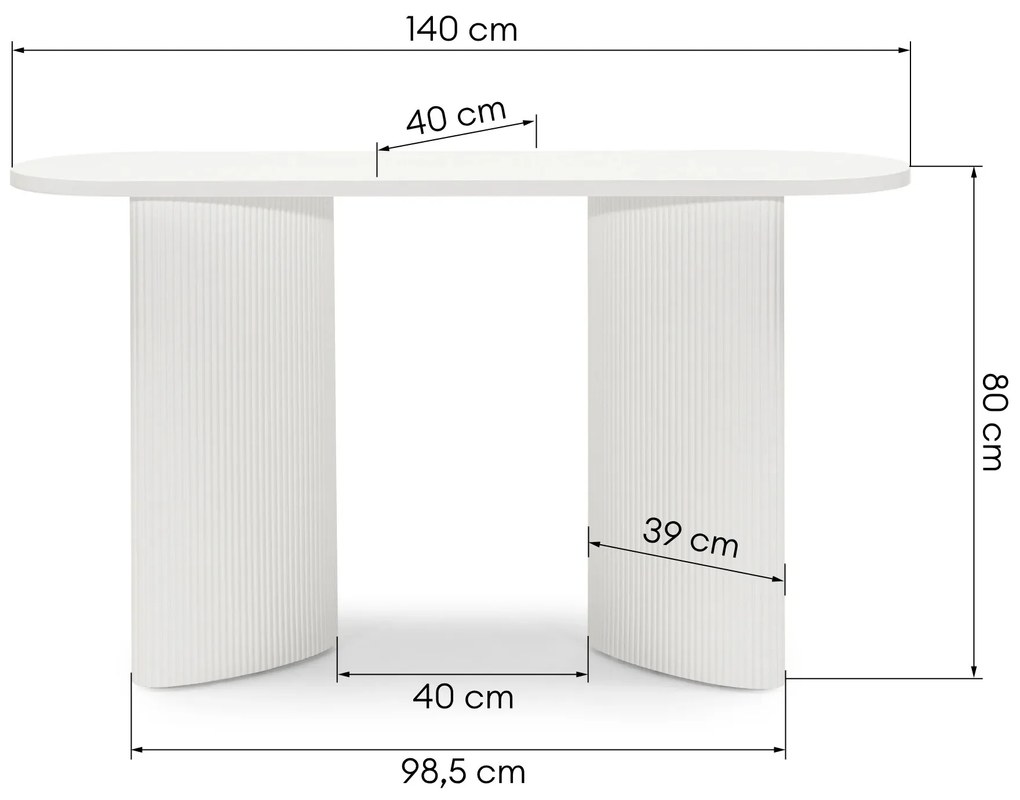 Konzolový stolek Pauline 140 cm bílý