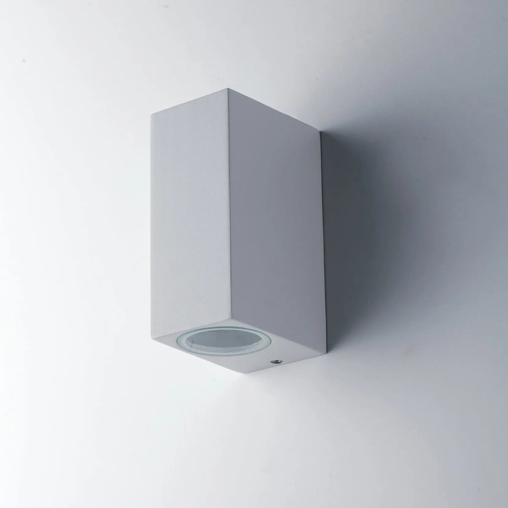 FAN I-QUBO-AP2 BCO Venkovní nástěnné svítidlo Qubo bílé, 2xGU10, IP54, 15,1 x 9,3 x 6,7 cm - FANEUROPE