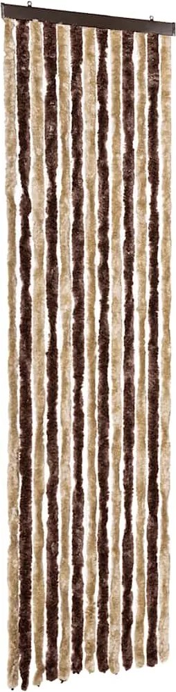 Závěs proti hmyzu béžový a světle hnědý 56 x 185 cm Chenille 284272