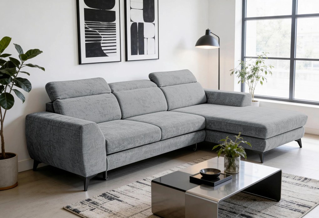 XXXLutz ROHOVÁ SEDAČKA, textil, antracitová MID.YOU - Sedací soupravy - 000694011010