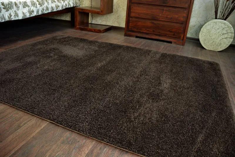 Kusový koberec SHAGGY MICRO hnědý