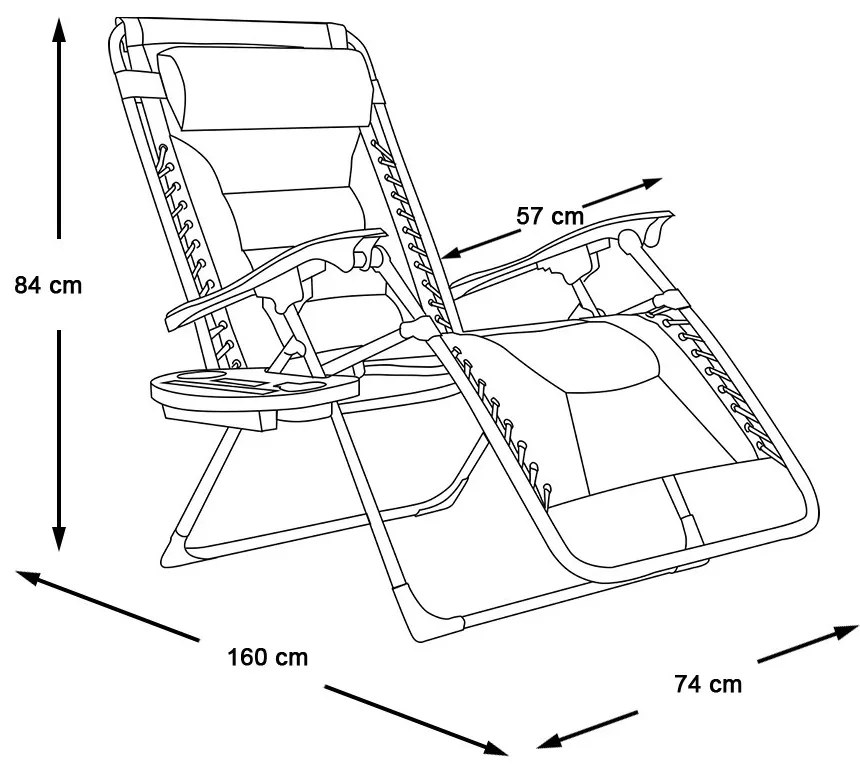 Delux nulová gravitační zahradní židle, ve více barvách - červená