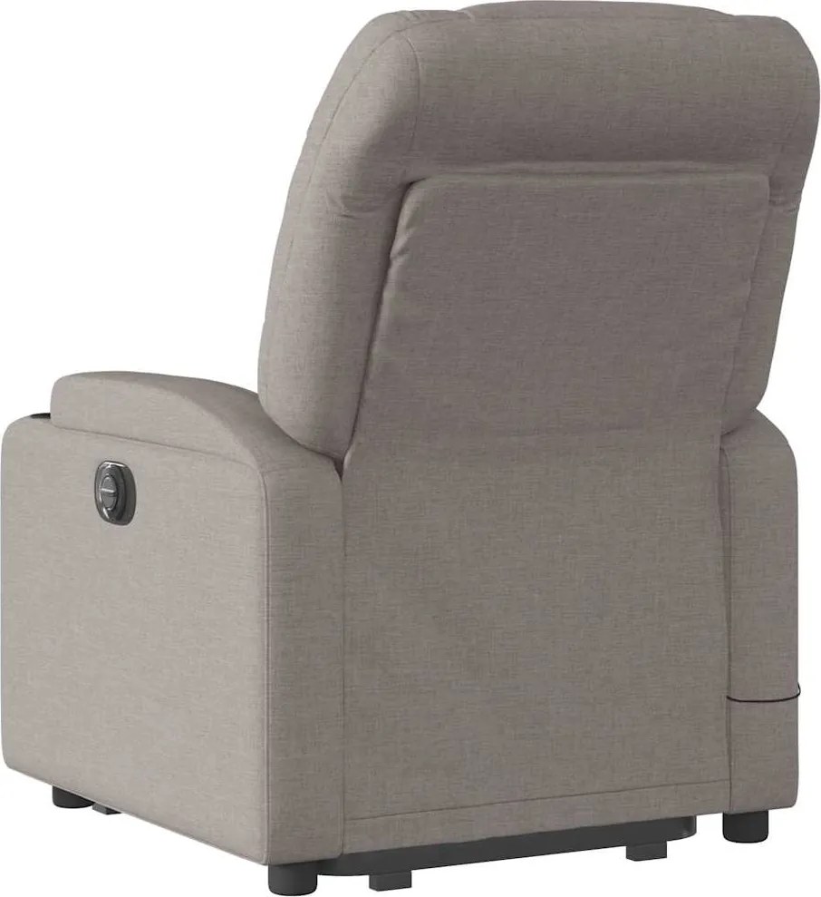 Zvedací masážní polohovací křeslo taupe textil 3204616
