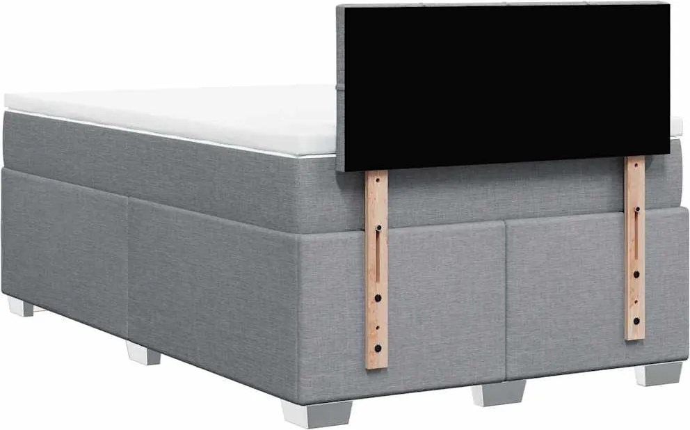 Box spring postel s matrací světle šedá 120x190 cm textil 3285827