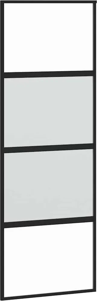 Posuvné dveře se sadou kování černé 76x205 cm Tvrzené sklo 3375829