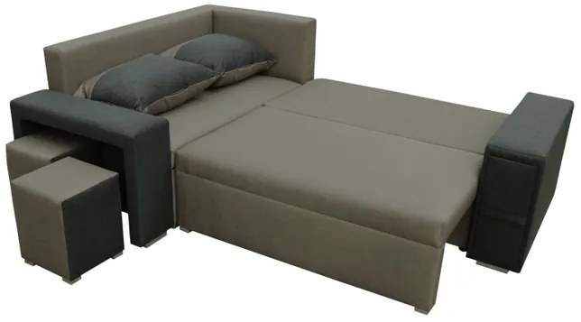 Rohová rozkládací sedačka MADRYT černo-šedá - DREAM VELVET 202.12 + DREAM VELVET 202.13