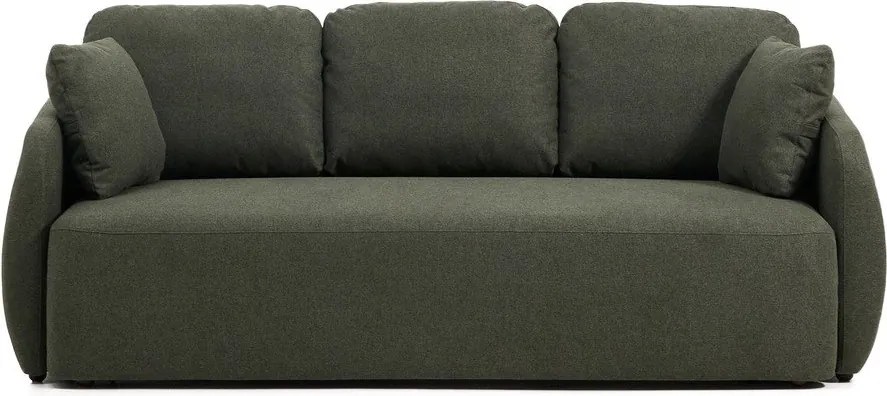 Tmavě zelená žinylková rozkládací pohovka 218 cm Laira – Kave Home