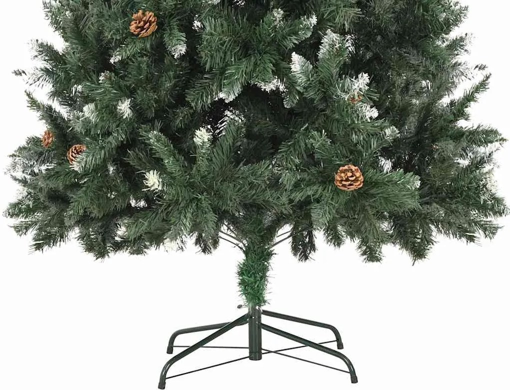 Umělý vánoční stromek s LED osvětlením a sadou koulí 210 cm 3077801