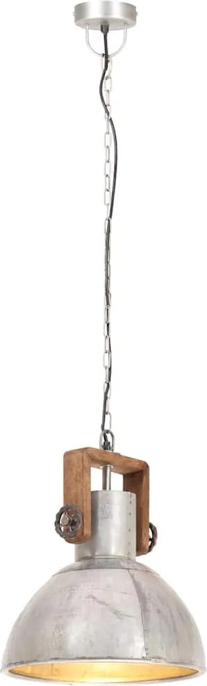 Industriální závěsné svítidlo 25 W stříbrné kulaté 30 cm E27 320530