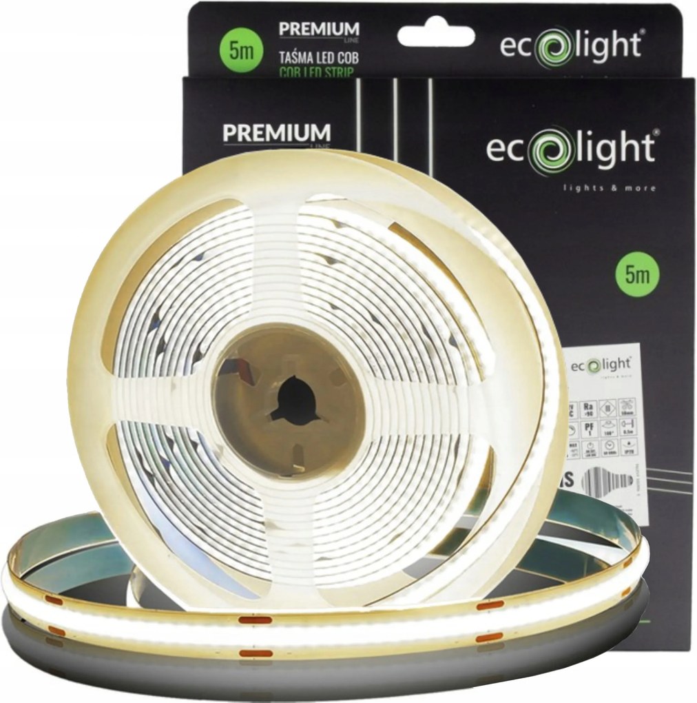 Led pásek Cob 480 Digitální tekutý Neutrální 4000K 9W/m 855lm/m 12V 5m