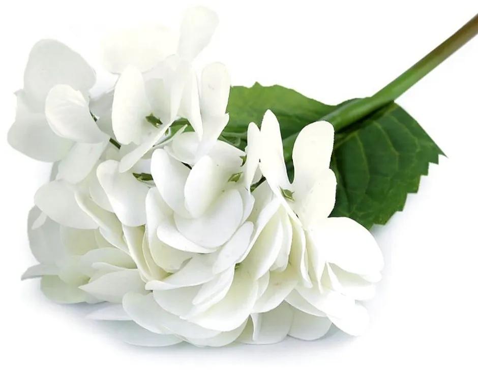 Umělá hortenzie velkokvětá k aranžování - 1 bílá