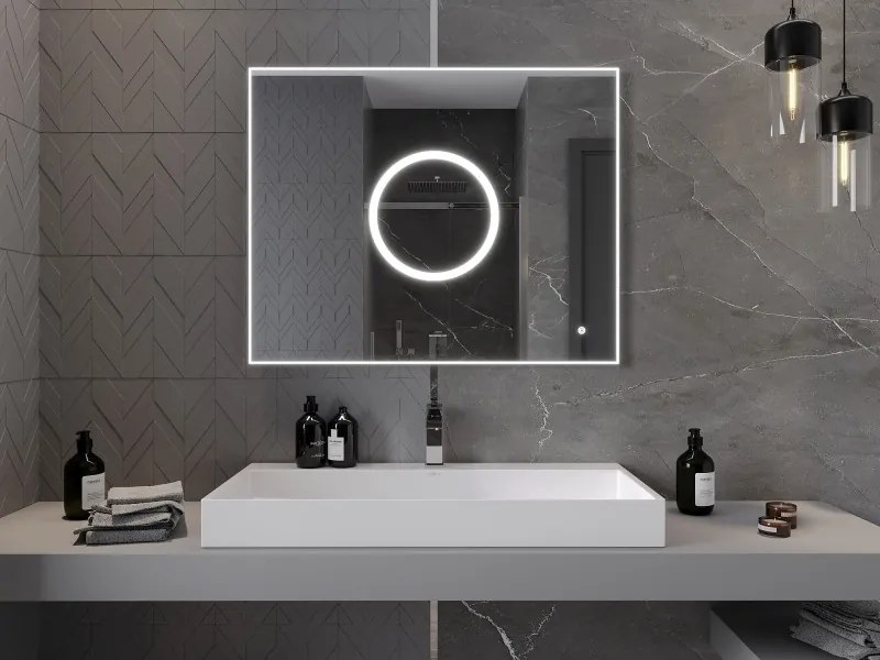 Mexen Koga podsvícené koupelnové zrcadlo 100 x 80 cm, LED 6000K, antizapaření - 9821-100-080-611-00