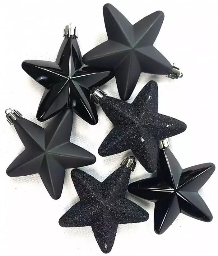 Vánoční ozdoby na stromeček Hvězdy, různé barvy Barva: černá