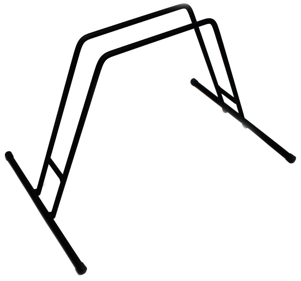 Výstavní stojan na kolo KACERLE (KS-150) Povrchová úprava: prášková barva (černá struktura), Velikost rozteče držáku: 5 cm (pro horská kola)