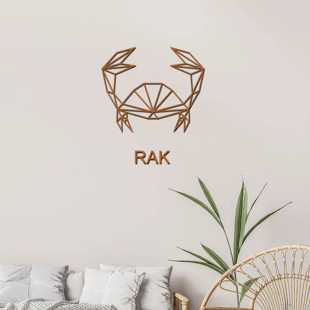 dřevo života Dřevěná samolepka na zeď znamení RAK Zvolte rozměr (cm): 80x68, Zvolte barvu dekoru: Třešeň