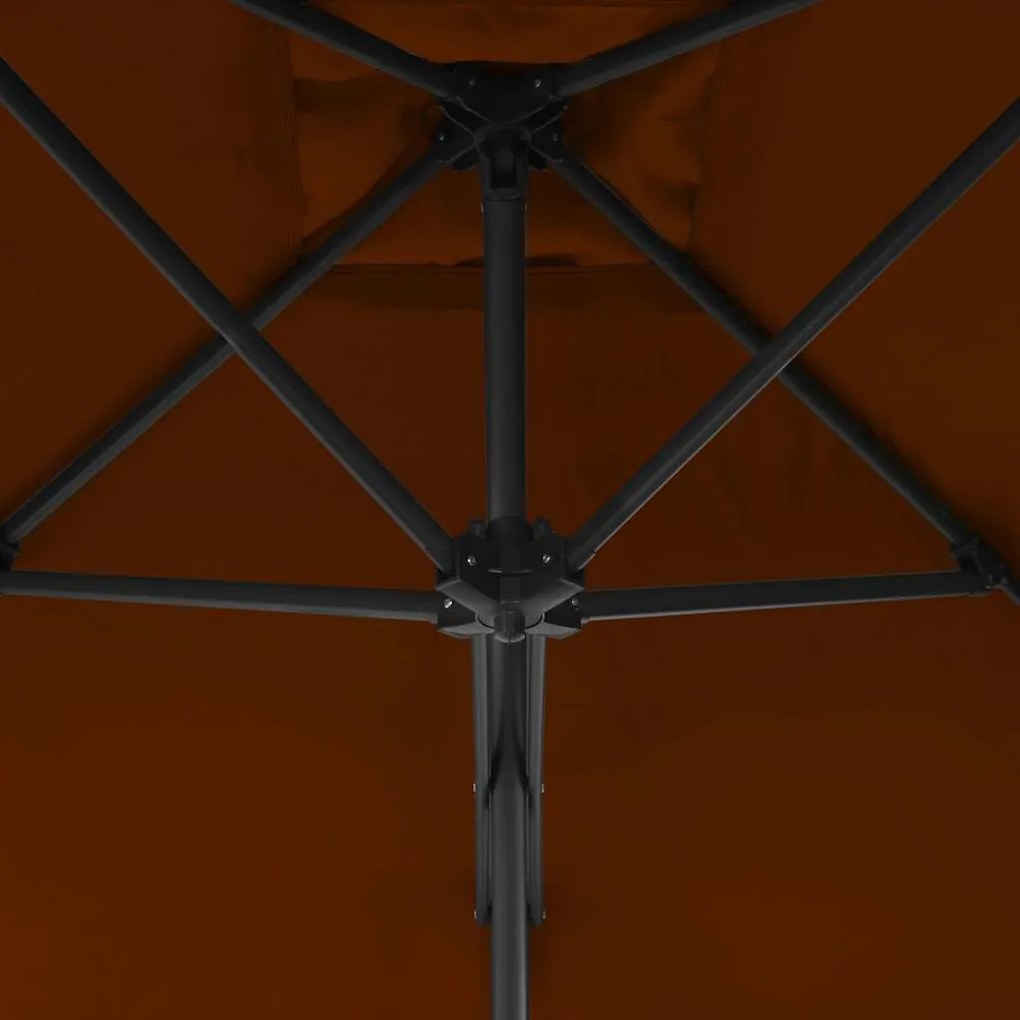 Zahradní slunečník s ocelovou tyčí terakotový 300 x 230 cm 312519
