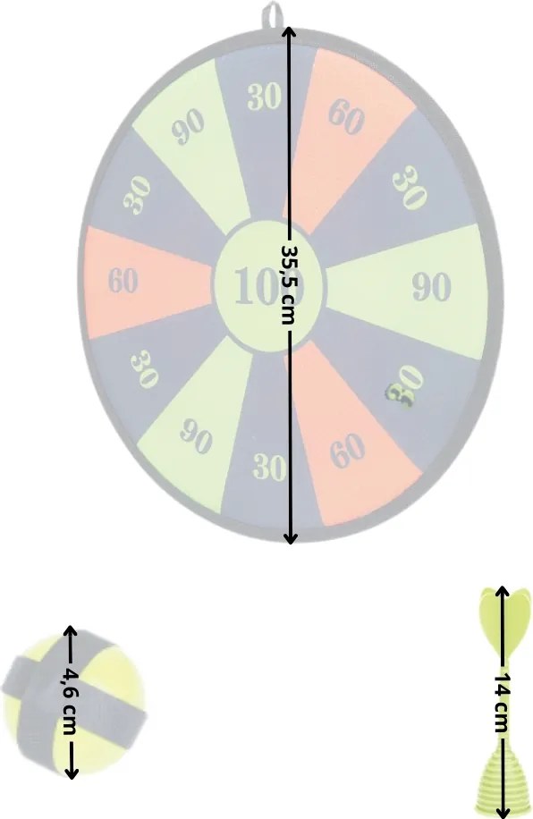 Oboustranný terč s šipkami a míčky inSPORTline DSTS140