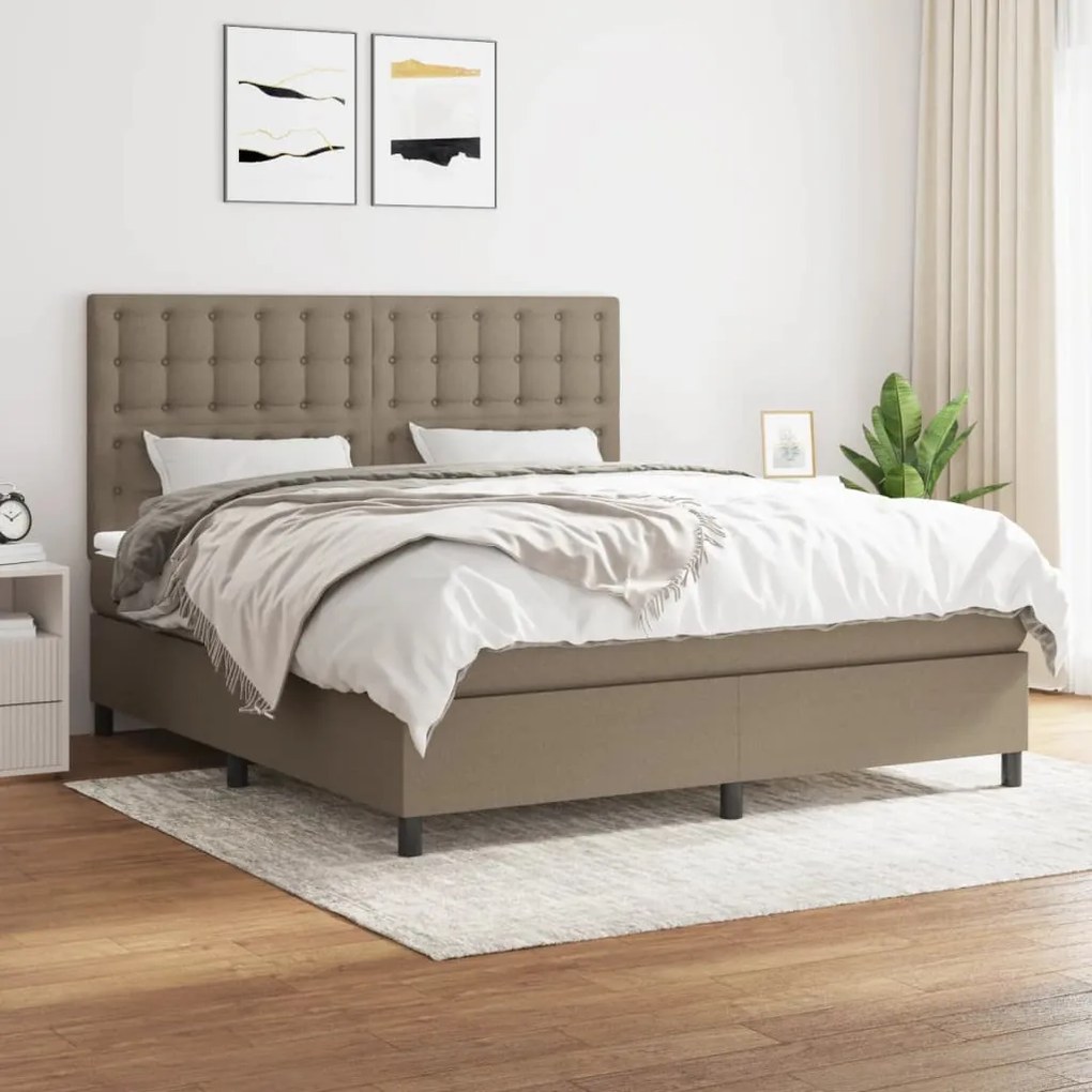 Box spring postel s matrací taupe 180x200 cm textil 3142117