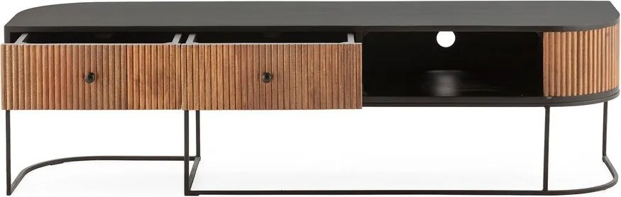 TV stolek z mangového dřeva v přírodní barvě 160x45x40 cm Curve – MOME