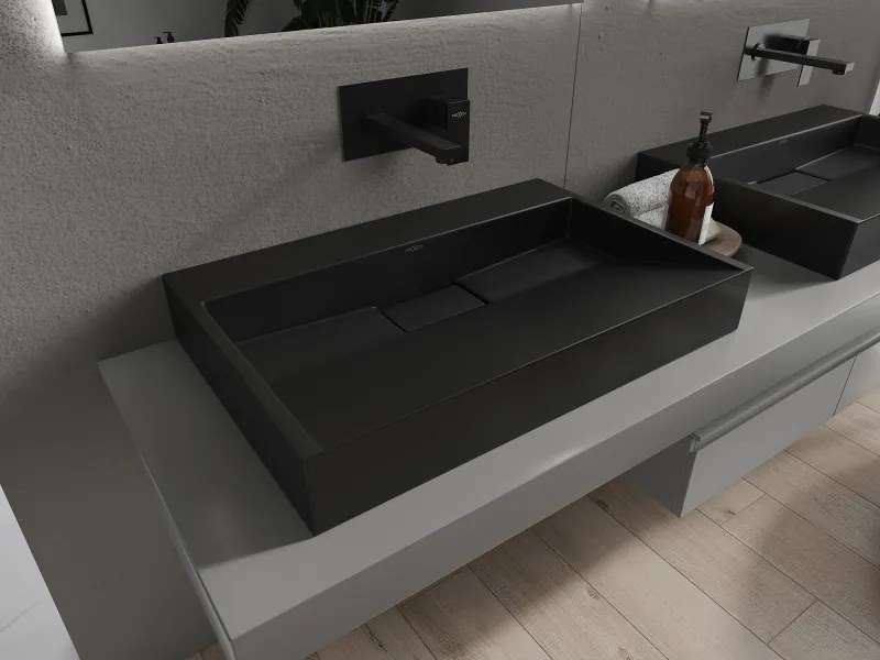 Mexen Ava umyvadlo na desku z konglomerátu B/O 70 x 46 cm, černé - 23017070