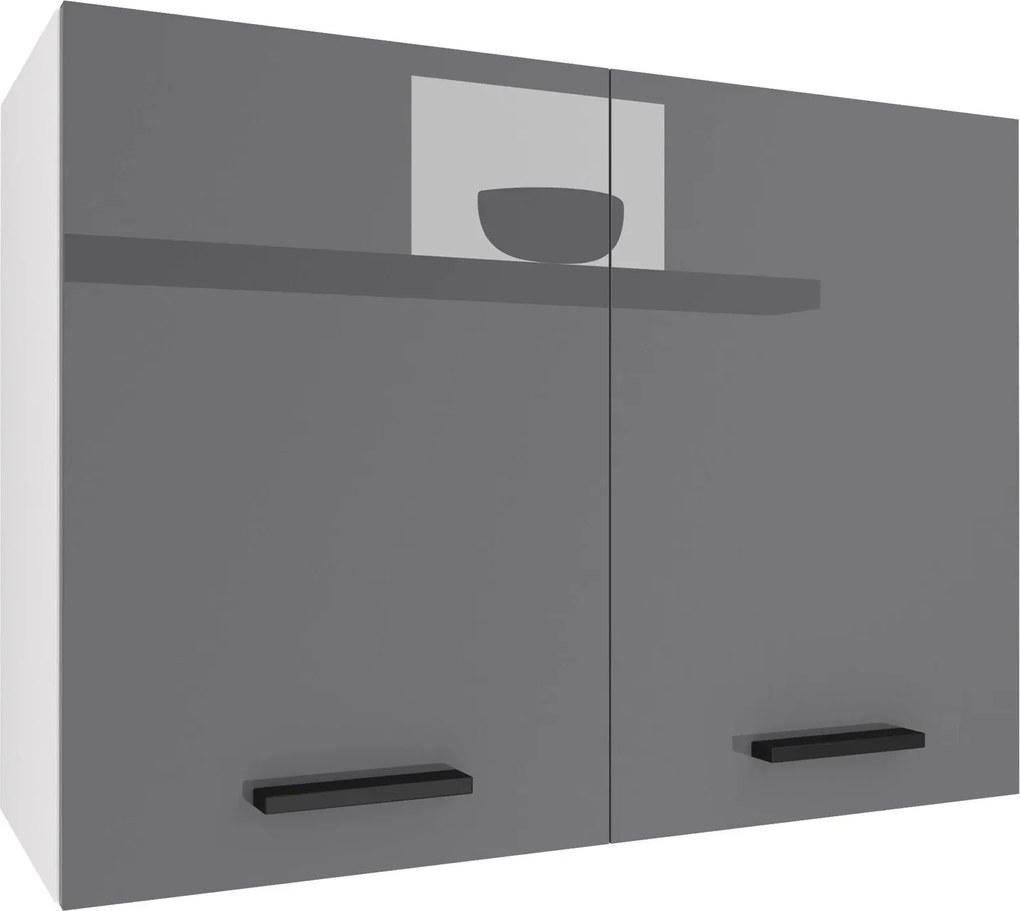 Kuchyňská skříňka Belini horní 80 cm šedý lesk  INF SG80/2/WT/S/0/B1