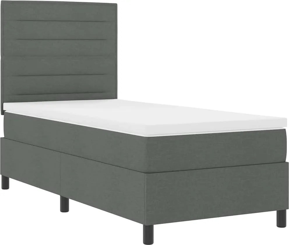 Postel s boxspringem s matrací Tmavě šedá 80 x 200 cm textil 3339267