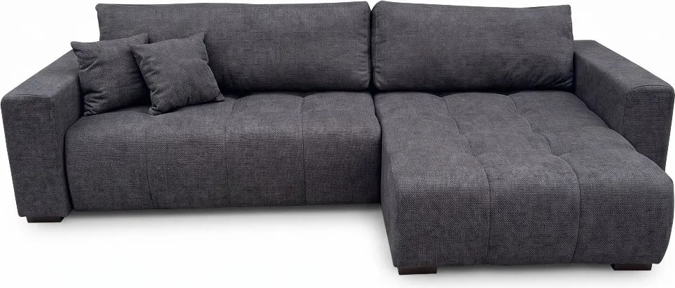 Rohová rozkládací sedací souprava do L VERSO, 277 cm, s úložným prostorem Roh pohovky: Levý roh, Barva látky Sawana: Šedá (Sawana 21)