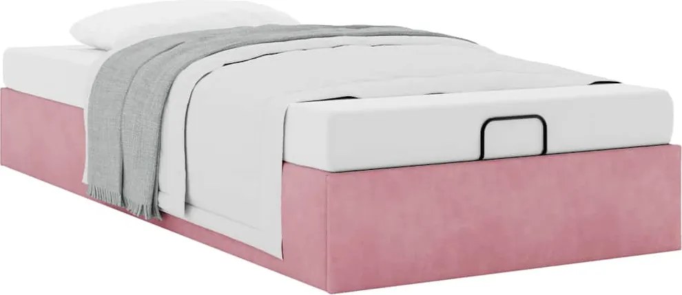 Osmanský rám postele bez matrace růžová 80x200 cm samet 3310930