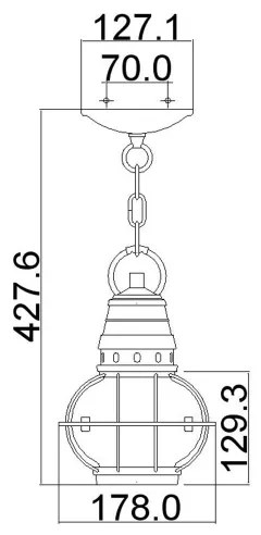 Kichler KL-BRIDGEPOINT8S-NBR - Venkovní lustr BRIDGEPOINT 1xE27/60W/230V IP44