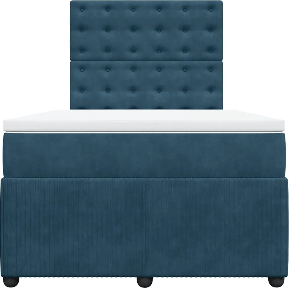 Box spring postel s matrací modrá 120 x 190 cm samet 3294602